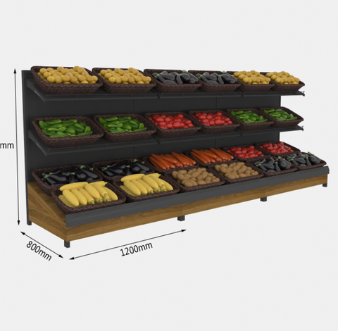 2 Tier Fruit and Vegetable Produce Display Rack Shelves/fruit Bin ...