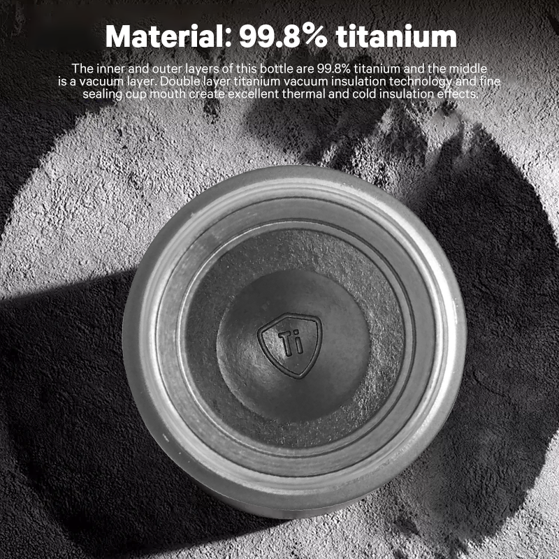 420ML Custom Double Wall Titanium Water Bottle Pure Titanium Vacuum ...