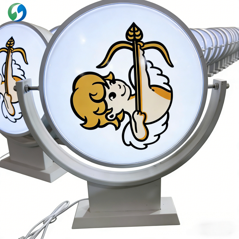 Customized Factory Price Led Light Box Sign Circle Round Waterproof ...
