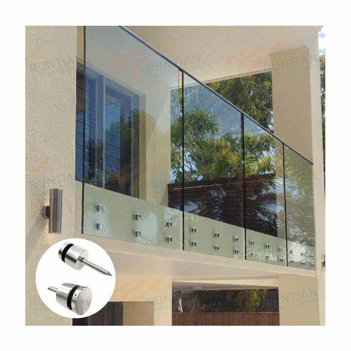 Adjustable Stair Rail - Clearview Wall Mounted Glass Holder
