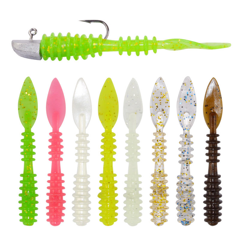 Factory Root Fishing Lure Mini Leaves Tail Rock Soft Baits 0.46g 46mm ...