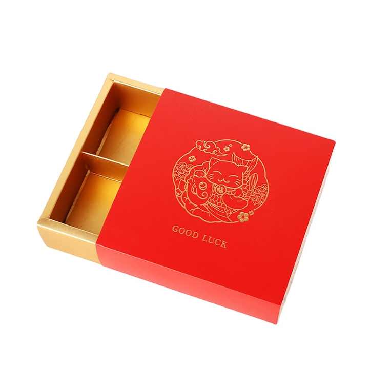 4/6 Holes Gold Card Biscuit Macaron Divided Cookies Packaging Box with ...