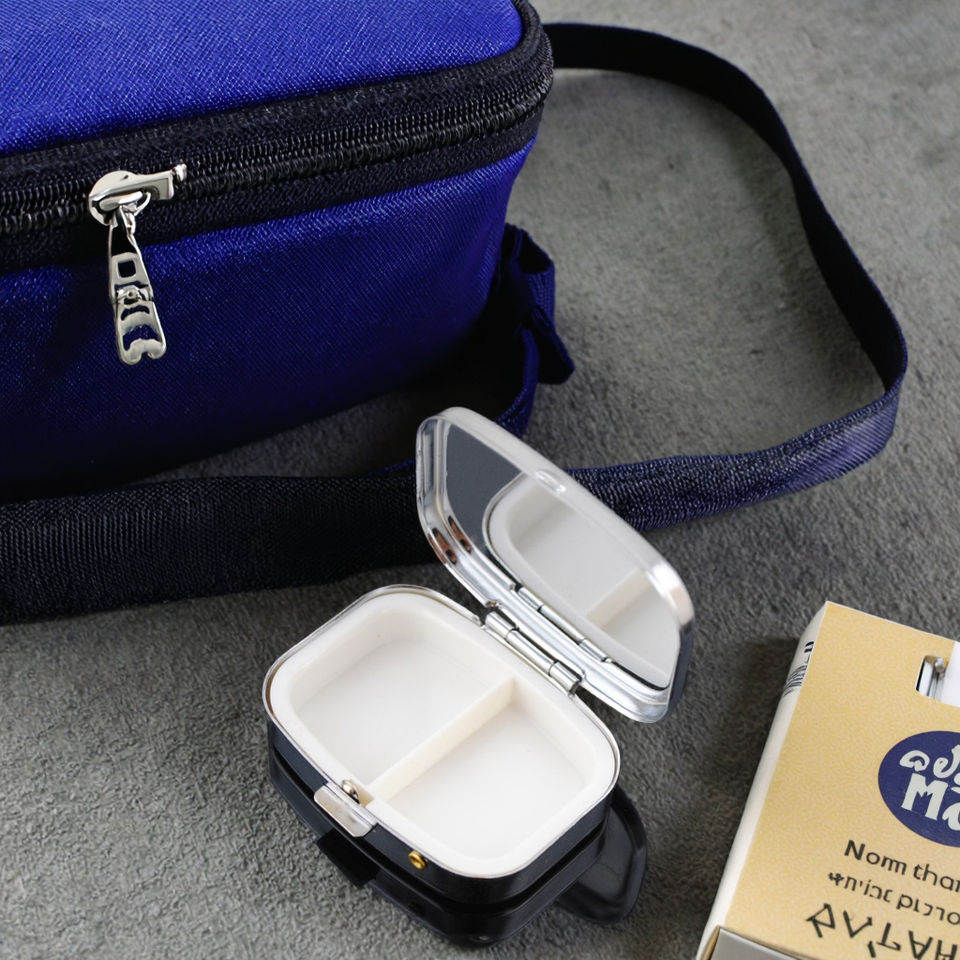 Compact Mini Rectangle Metal Pill Box with Cutter Promotionalcompact ...