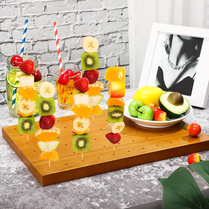 JUNJI Wooden Food Skewer Rack Fork Rack and Food Display Skewer Rack ...