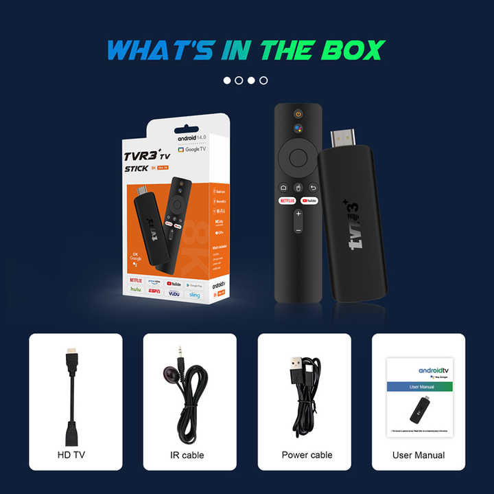 Tvr3 Rk3518 - 4K Smart TV Stick with Android 14 & Voice Control