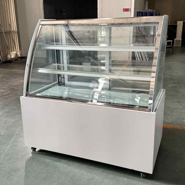 Curved Glass Water Cooler New Refrigerated Cake Bread Display Cabinet ...