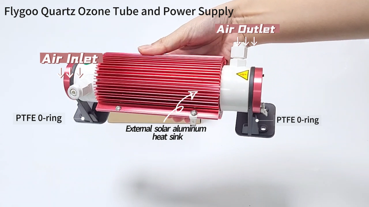 Flygoo Hot Sale 10G 15G Air-cooled Corona Discharge Electrodes Quartz Tube Ozone Generator Pats ...