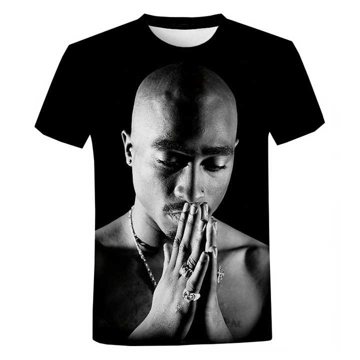 Rapper Tupac 2pac 3D Printed Shirt for Men Hip Hop T-shirt
