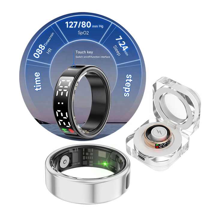 Stainless Steel Smart Ring SR08 - IP68 Waterproof Health Tracker