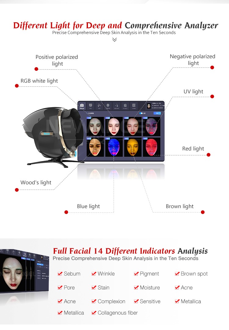 Portable AI Intelligence 3d Skin Test Analyzer Camera Skin And Hair ...
