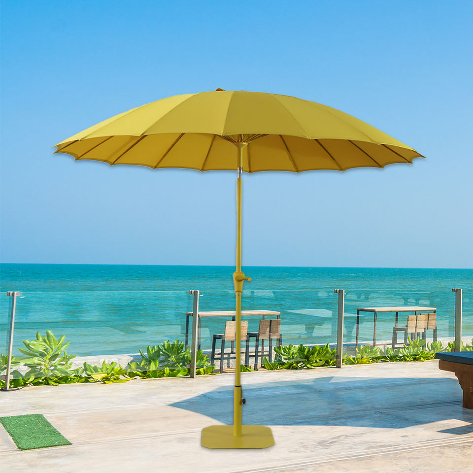 Modern Design Aluminum Fiber Glass Rib Crank Umbrella With Aluminum ...