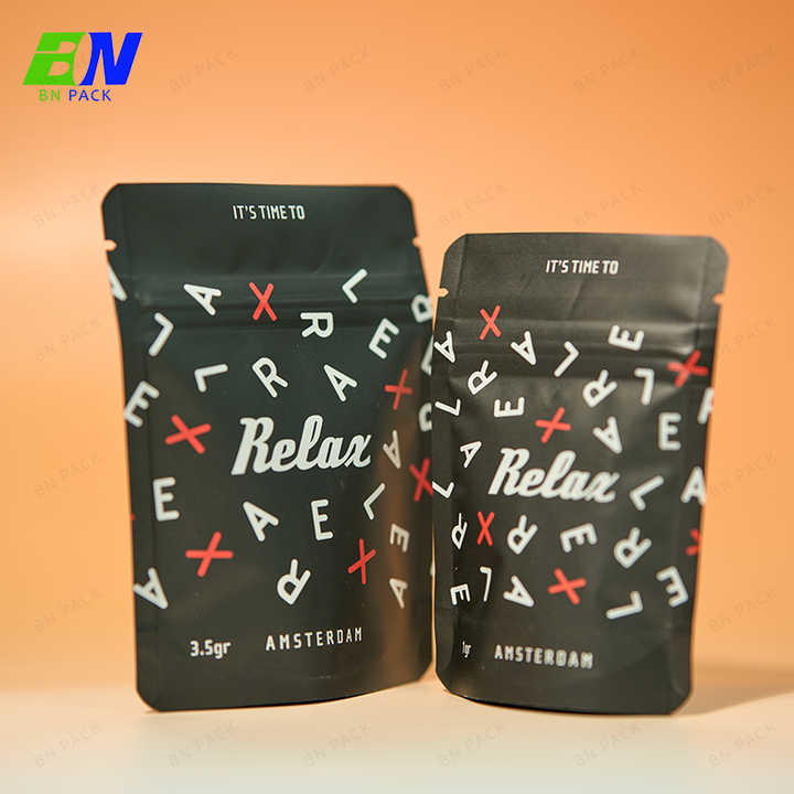 Customizable Matte Empty 3.5g 7g 28g Mylar Bags Re-Seal Stand-Up Design ...