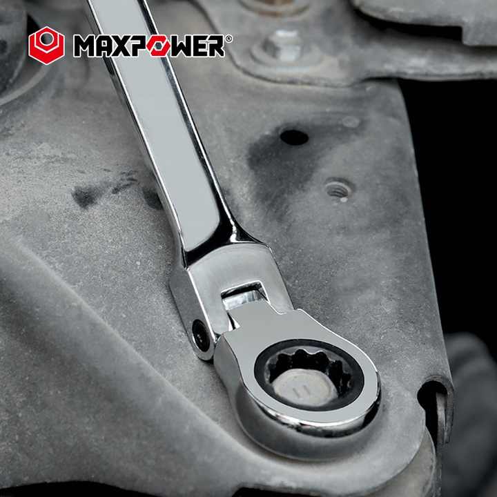 MAXPOWER Flexible Head Ratchet Wrench for Auto Repair