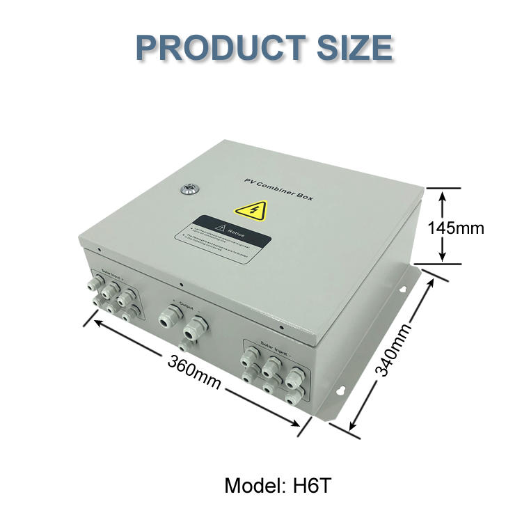 IP65 waterproof 6 in 1 out photovoltaic combiner box 6 strings of solar ...