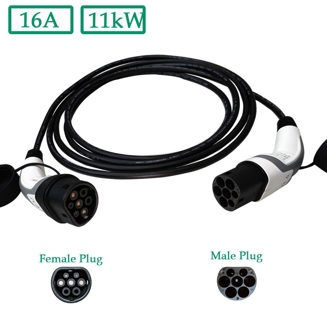 Type1 type 2 to type 2 Electric Vehicle Charger EV Charging Cable 16A ...