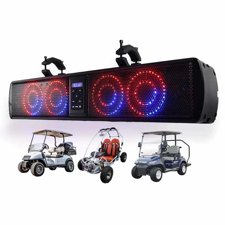 26" 6 Speaker IP65 ATV UTV Sound bar AUX Bt LED Car Audio Off Road for ...