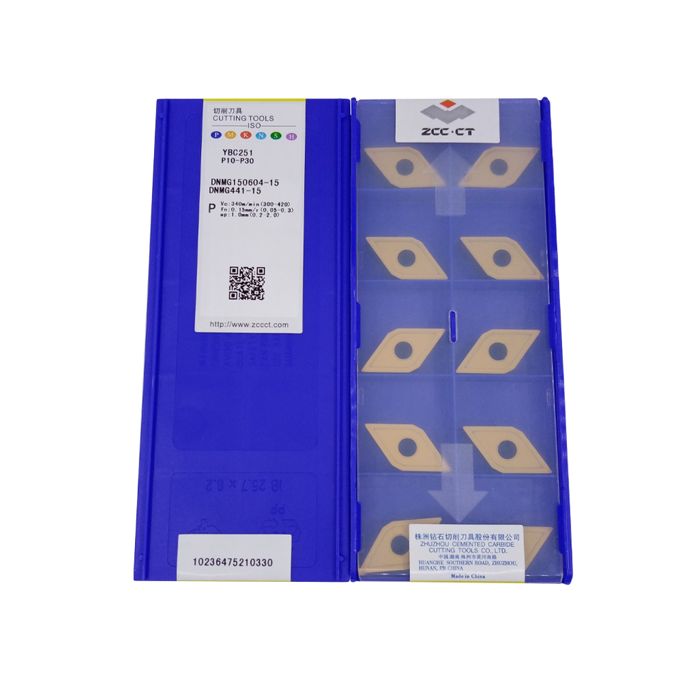 DNMG150604-15 Carbide Inserts ZCC YBC251 Cemented Carbide Turning Tools ...