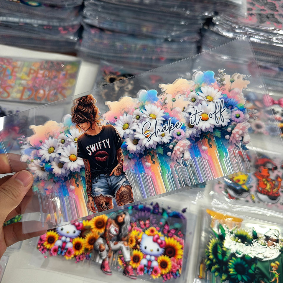 Cartoon Cute Stitch UV DTF Cup Wraps Floral Decals Factory Direct ...
