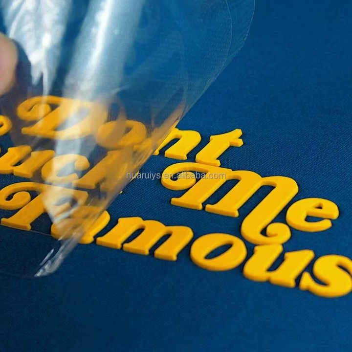 High Quality Vinyl Clothing Printing 3D Logo Printing Flock Heat ...