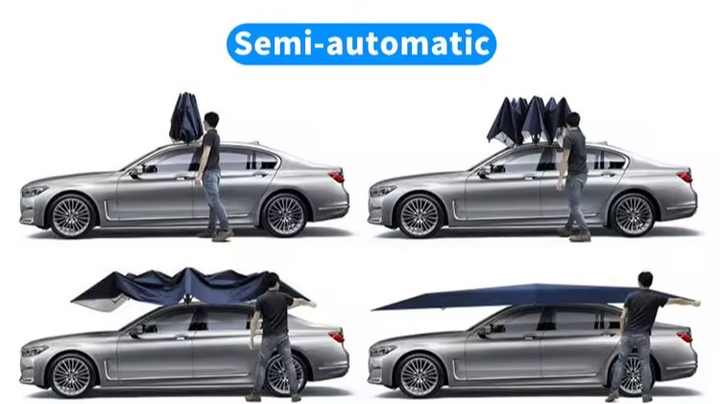 FEAMONT 4.2m Waterproof Car Roof Shade Cover - Semi-automatic