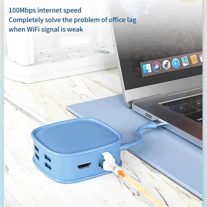 Jiadar Colorful 10in1 USB-C Hub - Versatile Docking Station