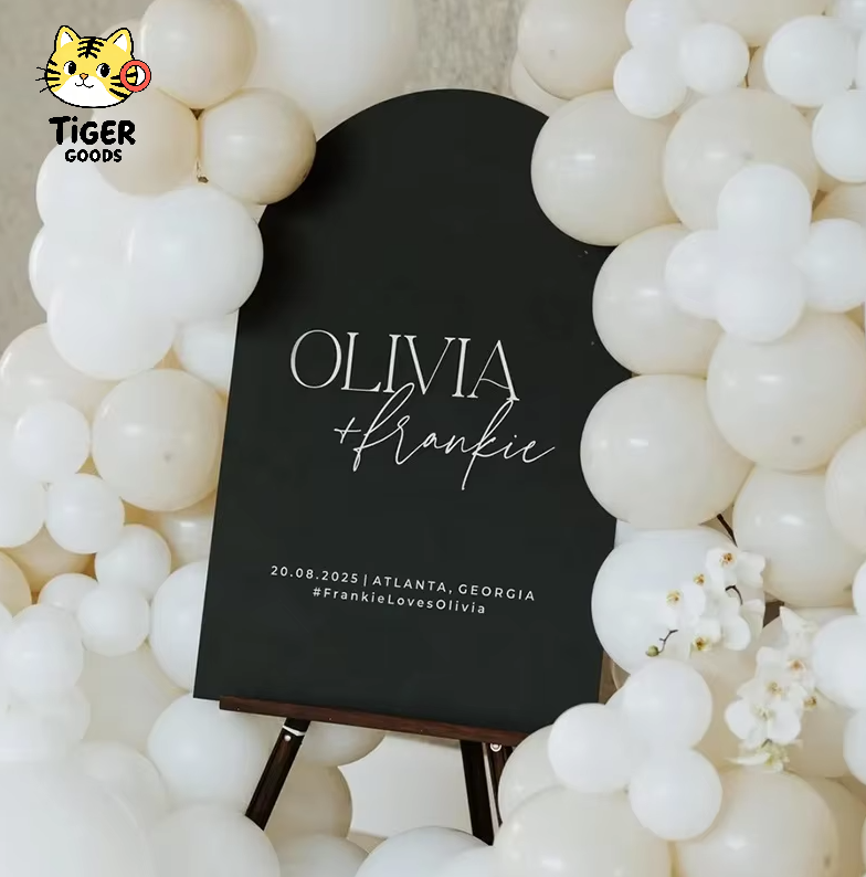 Custom Black Acrylic Wedding Welcome Sign Arched Wedding Sign for ...