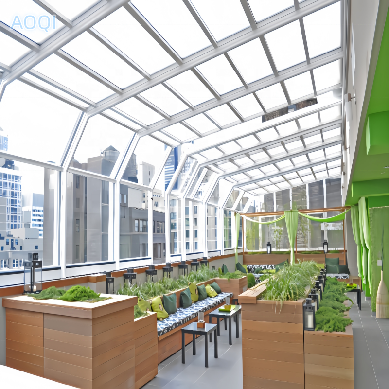 Modern Double Layered Insulated Glass House Polygon Roof High Light ...