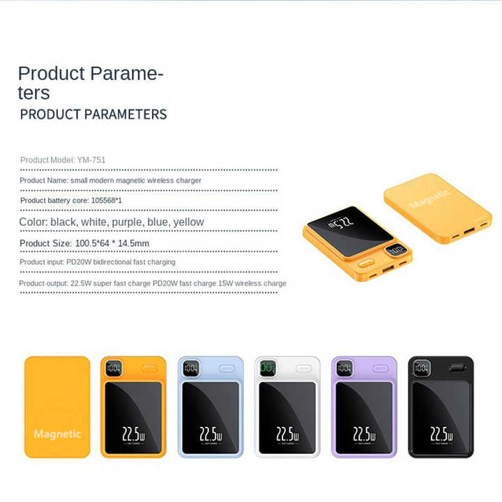 Mini Fast Charging Magnetic Wireless Power Bank - 5000mah