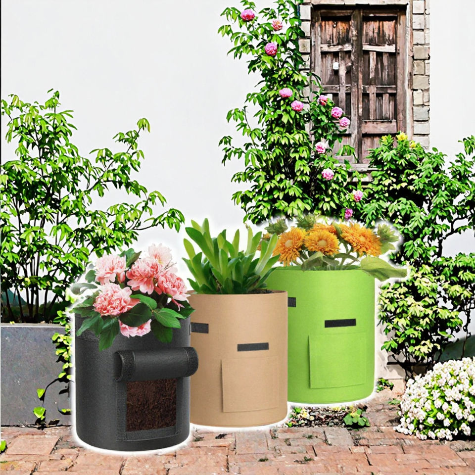 MORUAN Heavy Duty Reusable 1000 mL Plant Fiber Potato Grow Bags with ...