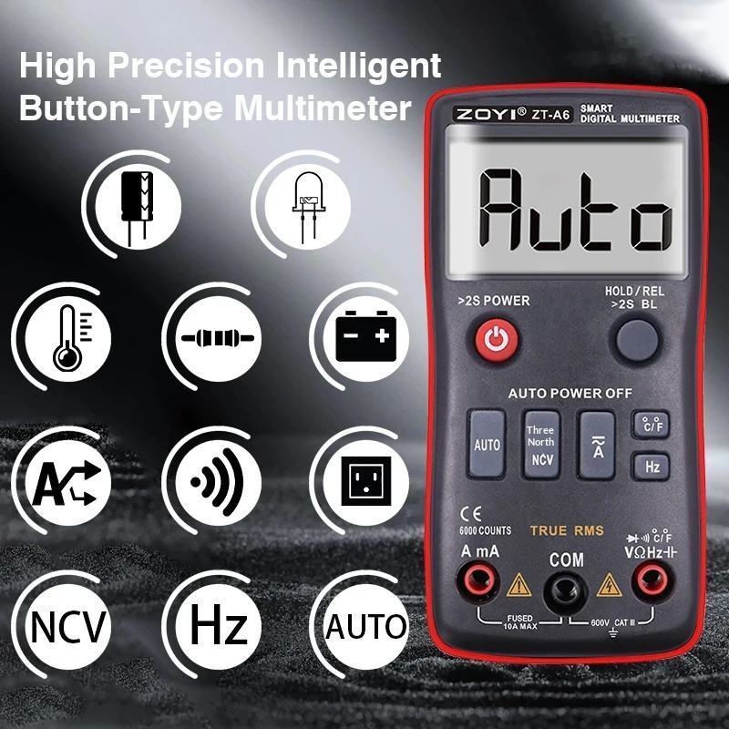 ZOYI Digital Multimeter ZT-A6 Professional Voltmeter AC/DC Voltage ...
