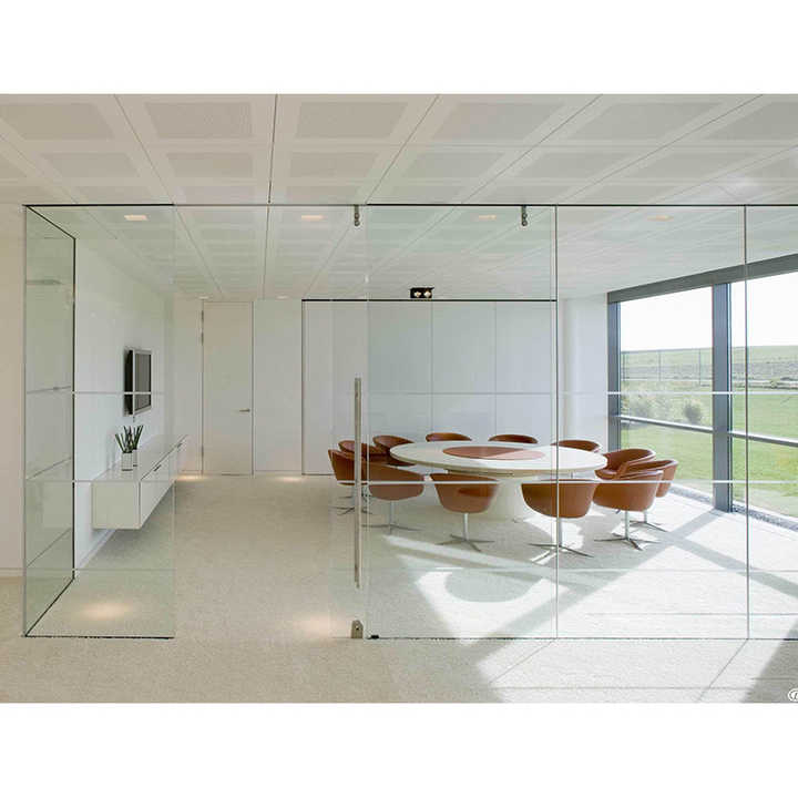 Modern Meeting Room Aluminum Frame Glass Soundproof Partition Frosted ...