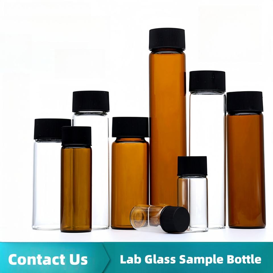 Amber Glass Sampling Vials with Leakproof Screw Cover Graduated 1ml ...