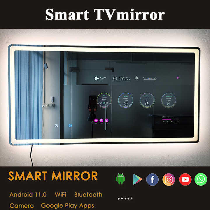 Smart Bathroom Mirror TV - 21.5 Inch Touchscreen LED Light