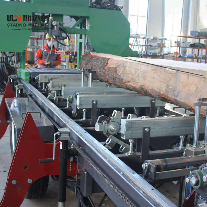 Hydraulic Loading Horizontal Log Cutting Sawmill Machine Band Sawmill ...