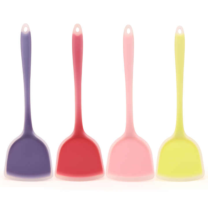 Non-Stick & Heat-Resistant Silicone Turner Spatula Wood and Plastic ...