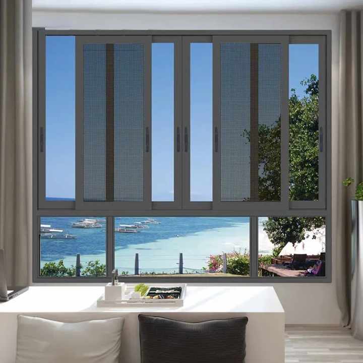 Modern House Decoration Swinging Aluminum Windows Black Colonial ...