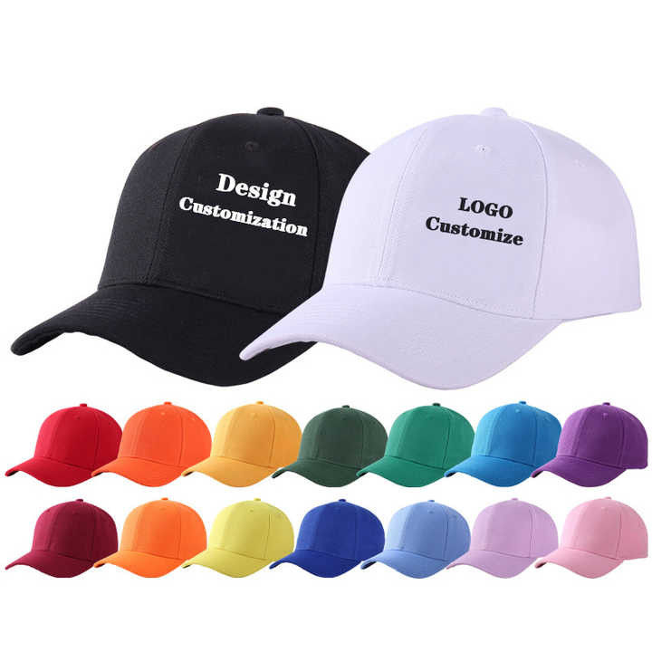 Customized logo Version of Solid Color Six Baseball Caps for Men and ...
