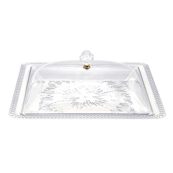 Eco-Friendly Clear Plastic Versatile Serving Tray with Lid Plate Dish ...