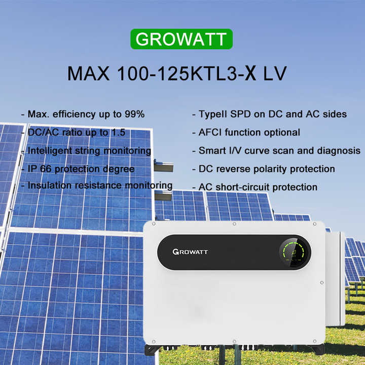Growatt 100-150ktl3-x 3 Phase Solar Inverter - 110kw/120kw/125kw, Oem