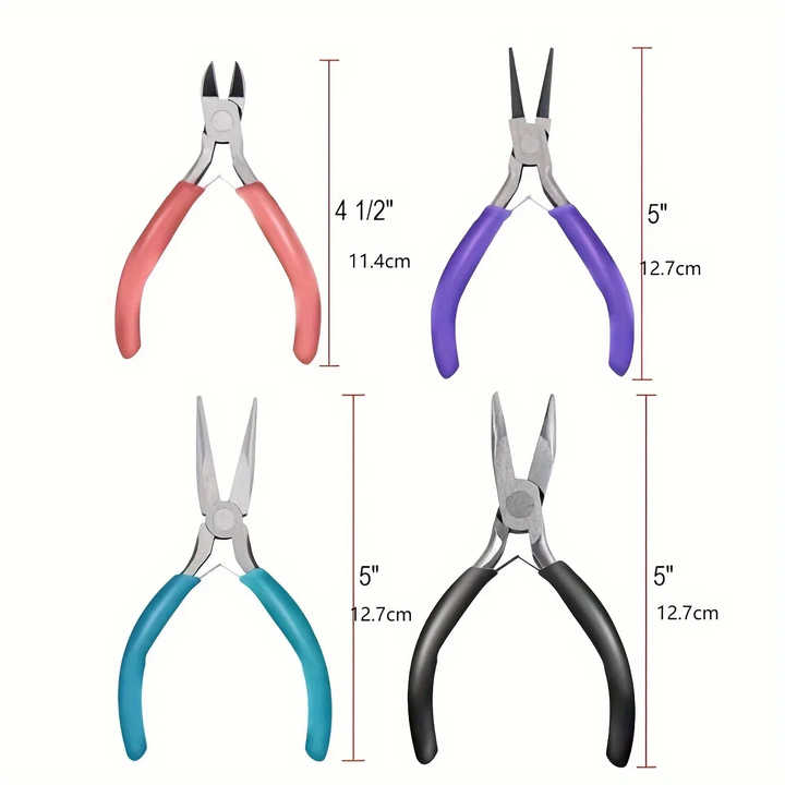 Mini Jewelry Pliers Set Diagonal Pliers Round Bent Needle Nose Cutter ...