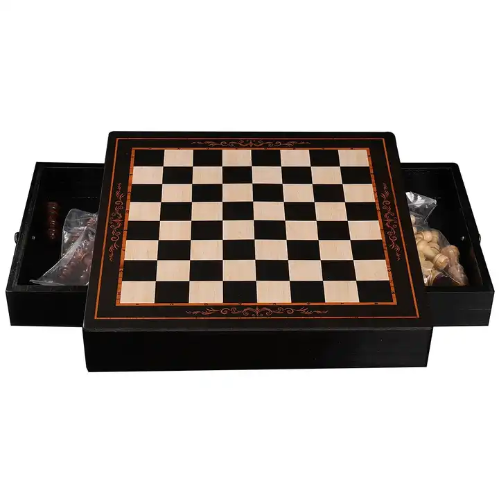 Wholesale Wooden Puzzle Chess Game Toy with Drawer Gift Item Chess Set ...