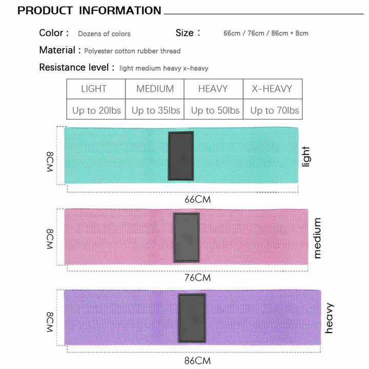 LADYGLOW Workout Strength Hip Circle Loop Band Fabric Elastic Exercise ...