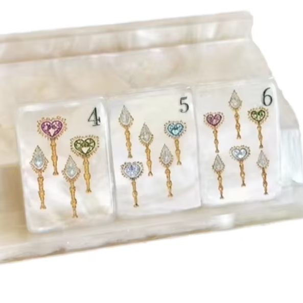 Diamond Pearl Shell Luxury American Mahjong Table 4 Players Portable ...