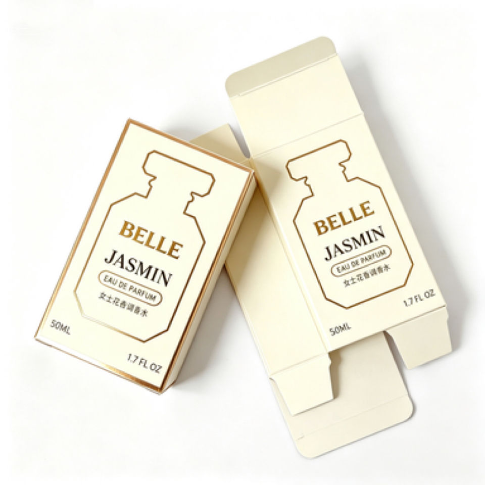 Custom Hot Stamping Gold Bottle Outline Perfume Paper Box, Luxury Gift ...