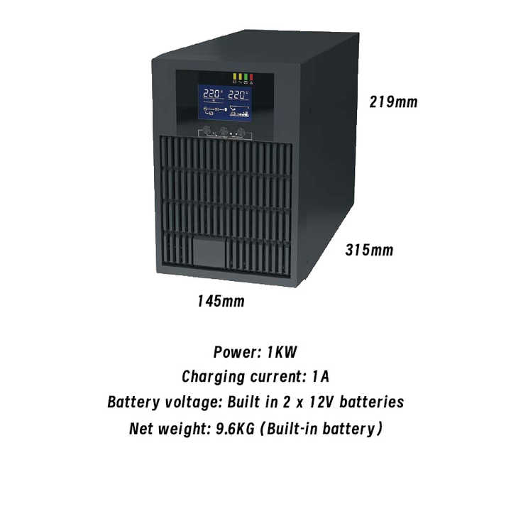 Huayu 1kva/1kw Online Ups Uninterruptible Power Supply110-300 Vac Wide ...