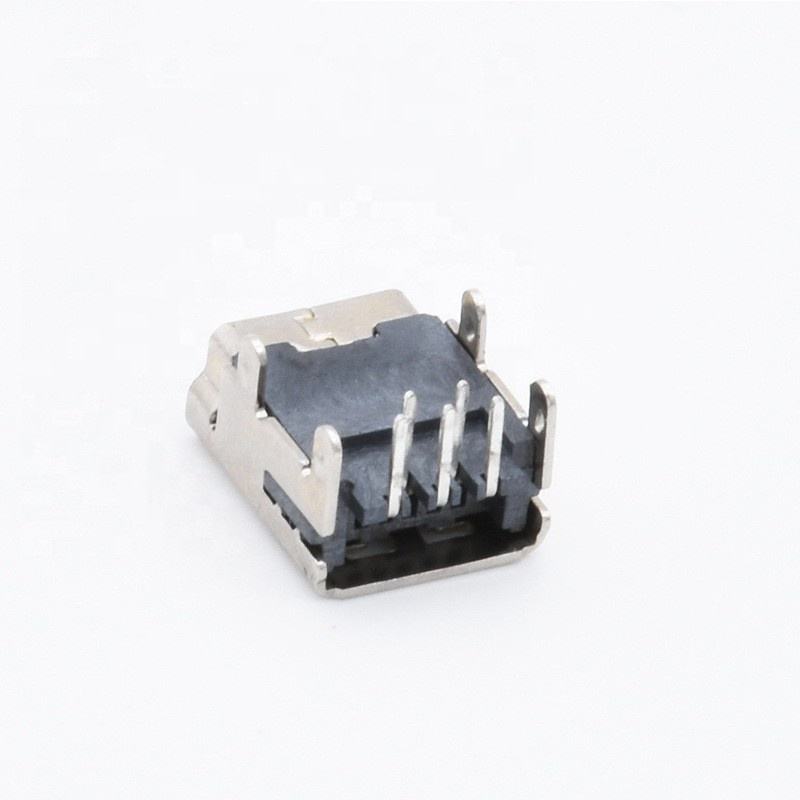 Mini USB Type B 5 Pin Female Connector Four-Leg Horizontal DIP Mounting ...