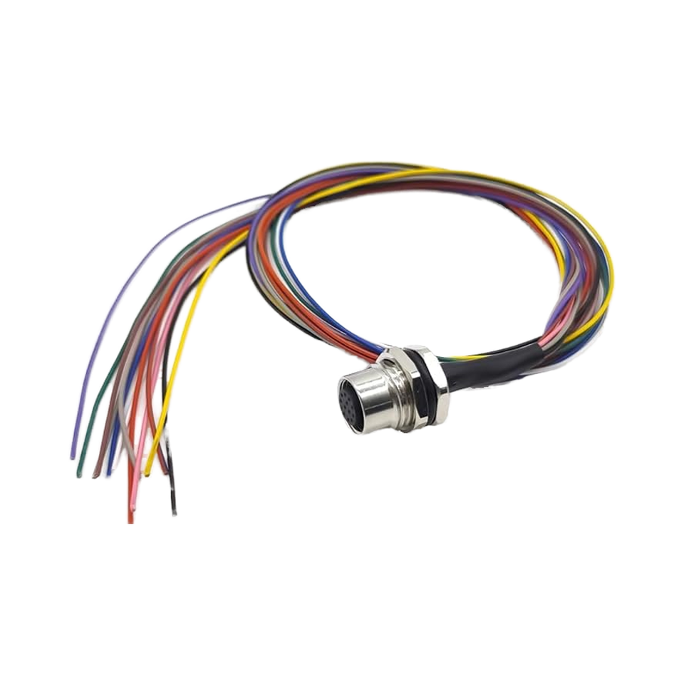 OEM & ODM M12 12 Pin Panel Mount Straight Aviation Socket Copper Round ...