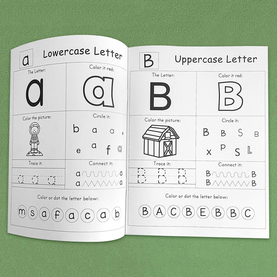 Custom Logo 26 Upper Lowercase Letters Tracing Coloring Book Kids Pen ...