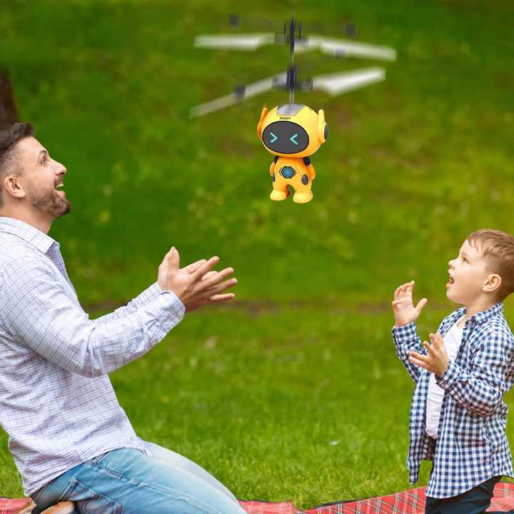 Flying Robot Toy Aeroplane Infrared Induction Mini Drone Hand Control ...