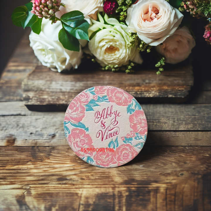 Factory Direct Intaglio Letterpress Paper coaster Absorbent Paper Cup ...